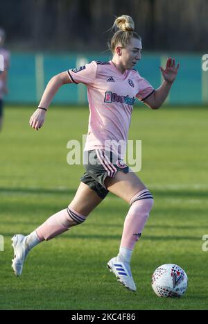 Jade Pennock of Sheffield United Women shoots and scores during FA ...