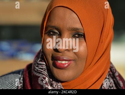 Ifrah Ahmed, a Somali-Irish social activist seen in Dublin city center ...