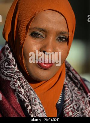 Ifrah Ahmed, a Somali-Irish social activist seen in Dublin city center ...