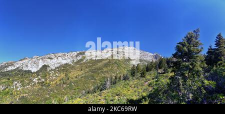 Hamongog hiking trail mountain views below Lone Peak Wilderness ...