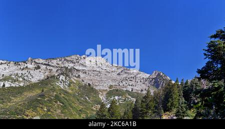 Hamongog hiking trail mountain views below Lone Peak Wilderness ...