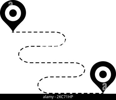 An illustrated design of two black map pins connected to each other ...