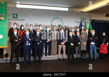 The new regional council of President Attilio Fontana after the re ...