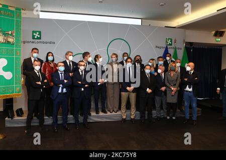 The new regional council of President Attilio Fontana after the re ...
