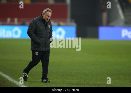 Neil Warnock of Middlesbrough looks on during the FA Cup match between ...