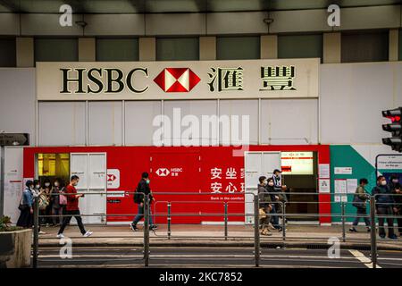 HSBC Bank in Mongkok, Kowloon, Hong Kong, January 2021 (Photo by Tommy ...