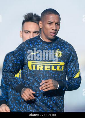 Ashley Young of Inter during the Coppa Italia match at Giuseppe Meazza ...