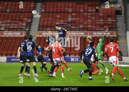 Dael Fry of Middlesbrough heads the ball during the Sky Bet ...