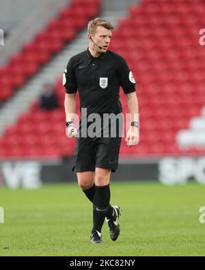 Match referee Samuel Barrott during the Carabao Cup Semi Final 1st Leg ...