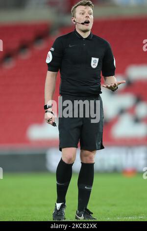 Match referee Samuel Barrott during the Carabao Cup Semi Final 1st Leg ...