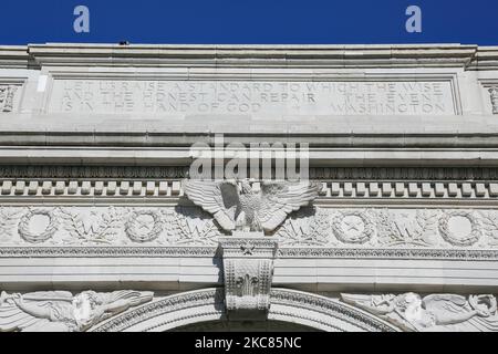 Washington Square Arch, officially the Washington Arch a marble Roman ...