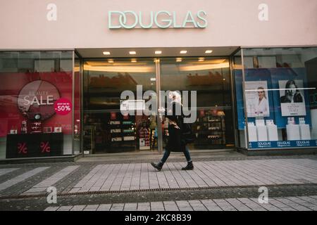 general view of Douglas perfume retail store in the city center of ...