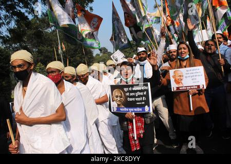 Mahatma Gandhi on peace march after riots in Noakhali West Bengal India ...