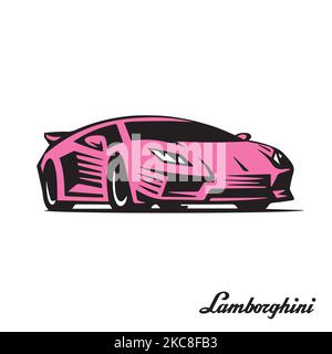 Pink Lamborghini vector T shirt design. Cake decoration png eps formats ...