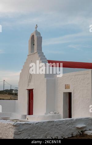 Beautiful chapel in Mykonos across the whole island, a landmark for ...