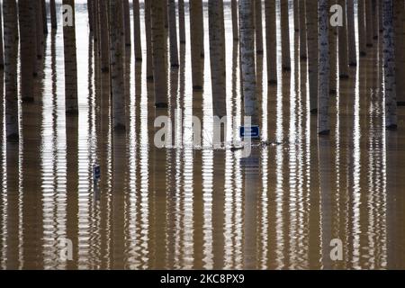 A view of Marmande town after the historic floods, in Lot-et-Garonne ...
