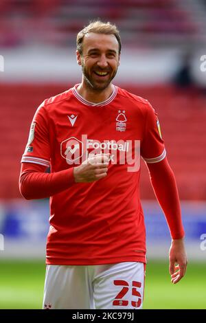 Glenn Murray (25) of Nottingham Forest warms up ahead of kick-off ...