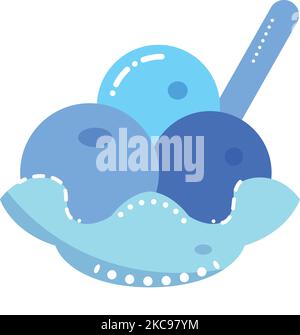 Isolated blue monochromed ice cream icon Vector Stock Vector Image ...