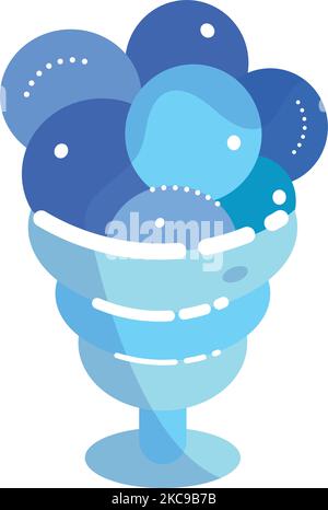 Isolated blue monochromed ice cream icon Vector Stock Vector Image ...
