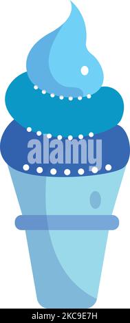 Isolated blue monochromed ice cream icon Vector Stock Vector Image ...