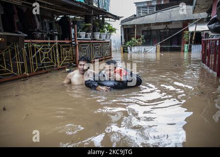Aftermath of heavy rain in Jakarta, Indonesia, on February 20, 2021 ...