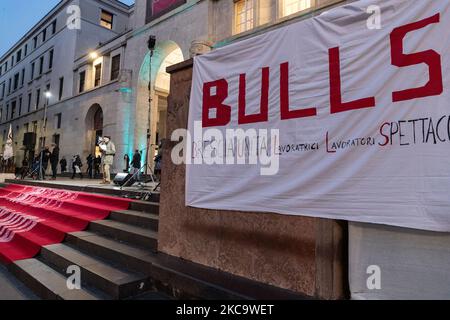 Entertainment workers and school's union rally in Brescia, Italy, on ...