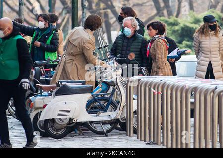 Lady Gaga, Adam Driver and Ridley Scott are seen on the House of Gucci ...