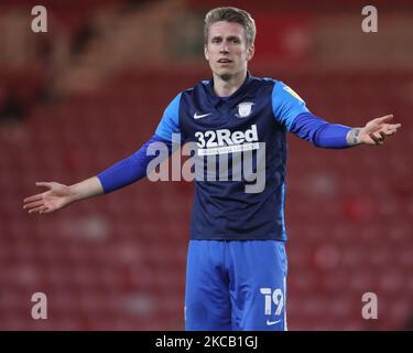 Emil Riis Jakobsen of Preston North End during the Sheffield United FC ...
