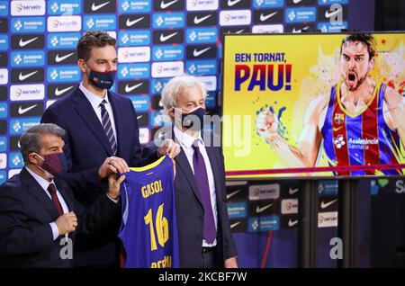 Joan Laporte, president of the club, during the presentation of Pau ...