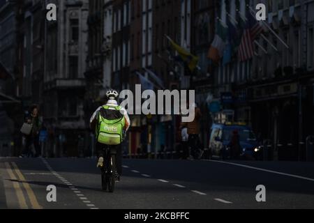 A Uber Eats currier seen in Krakow's center. On Wednesday, April 8 ...