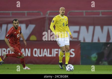 Goran Pandev and Vlad Chiriches during the FIFA World Cup Qatar 2022 ...