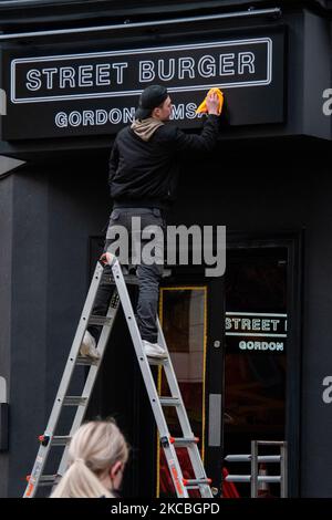 London, UK. Gordon Ramsay's Street Burger restaurant, Charing Cross ...