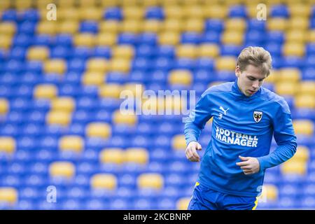 Daniel Csoka of AFC Wimbledon controls the ball during the Sky Bet ...