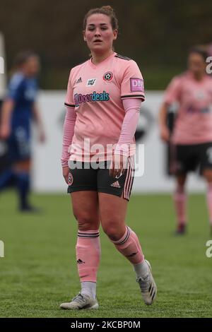 Katie Wilkinson of Sheffield United Women shaping to shoot during FA ...