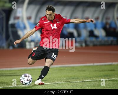 Qazim Laci during the match to qualify for the Football World Cup 2022 ...