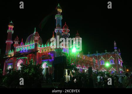 The Beemapally Mosque (Beemapally Dargah Shareef) is illuminated during ...