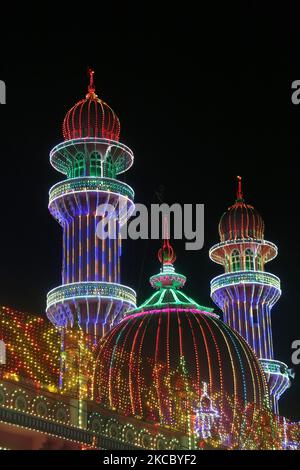 The Beemapally Mosque (Beemapally Dargah Shareef) is illuminated during ...