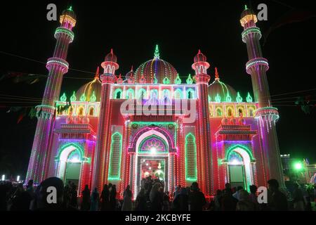The Beemapally Mosque (Beemapally Dargah Shareef) is illuminated during ...