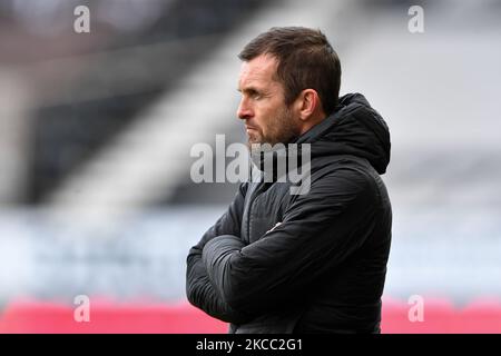 Nathan Jones manager of Luton Town at the end of the game Stock Photo ...