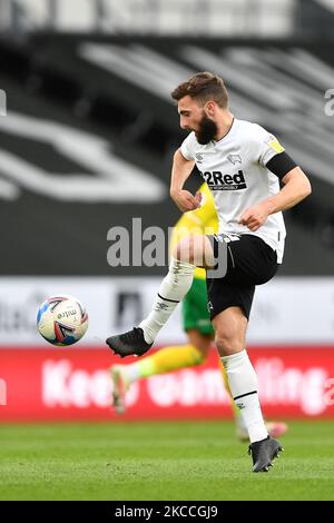 Graeme Shinnie #4 of Derby County in action during the game in Swansea ...