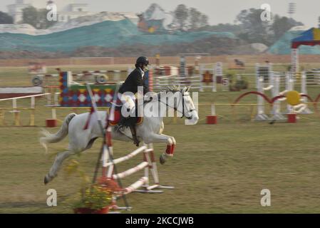Nepalese Army Horse Cavalry perform horse riding skills during Ghode ...