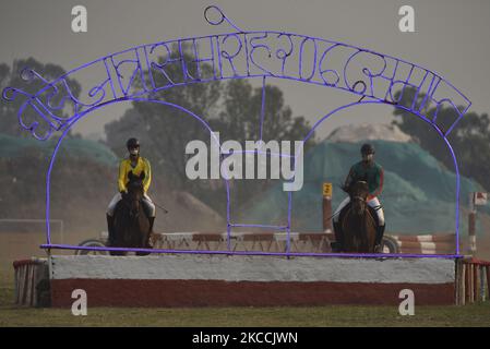 Nepalese Army Horse Cavalry perform horse riding skills during Ghode ...