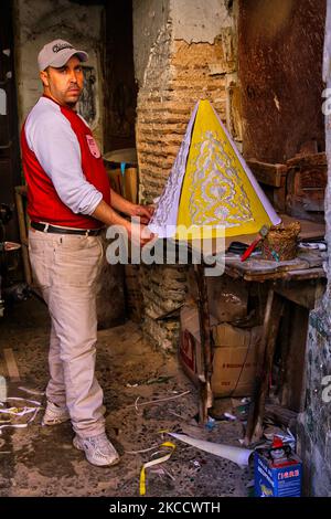 Tabak (traditional conical Islamic wedding gift box) at a shop in the ...