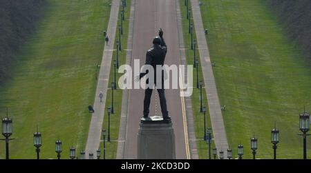 A general view of Edward Carson's Statue in the grounds of Stormont ...