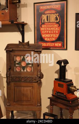 Edison Projecting Kinetoscope and other film equipment on display at ...