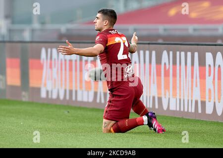 Gianluca Mancini of AS Roma looks on during the Serie A match between ...