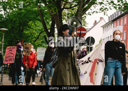 general view of woman Walpurgis night protest in Bonn, Germany on April ...