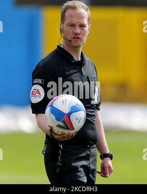 Referee Martin Coy during the Sky Bet League 2 match between Barrow and ...
