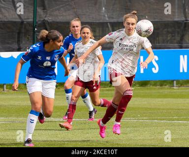 Liverpool, UK. 02nd May, 2021. Kim Little (10 Arsenal) scores a last ...