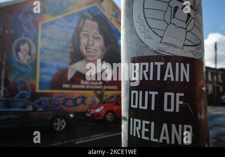 A memorial mural to Bobby Sands seen in Belfast on the day of the 40th ...